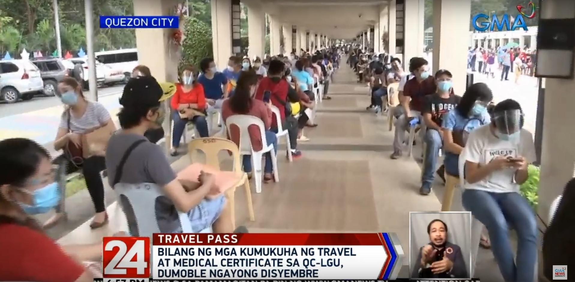 Number of travel pass applicants at QC Hall doubles in December | GMA ...