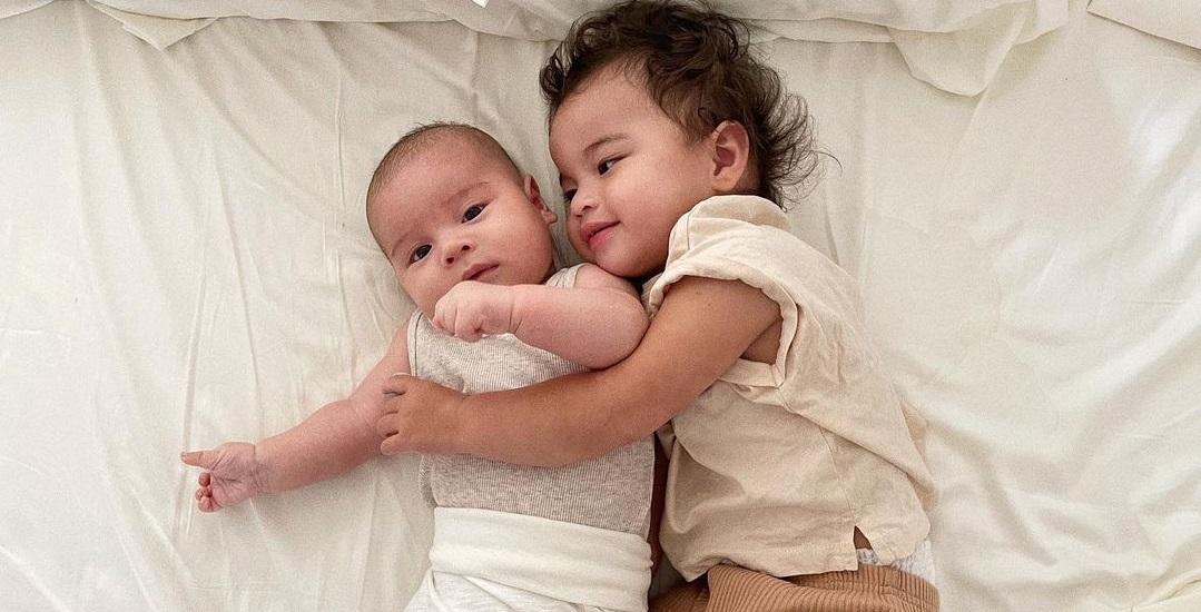 Andi Eigenmann’s daughter Lilo comforts baby brother Koa after his ...