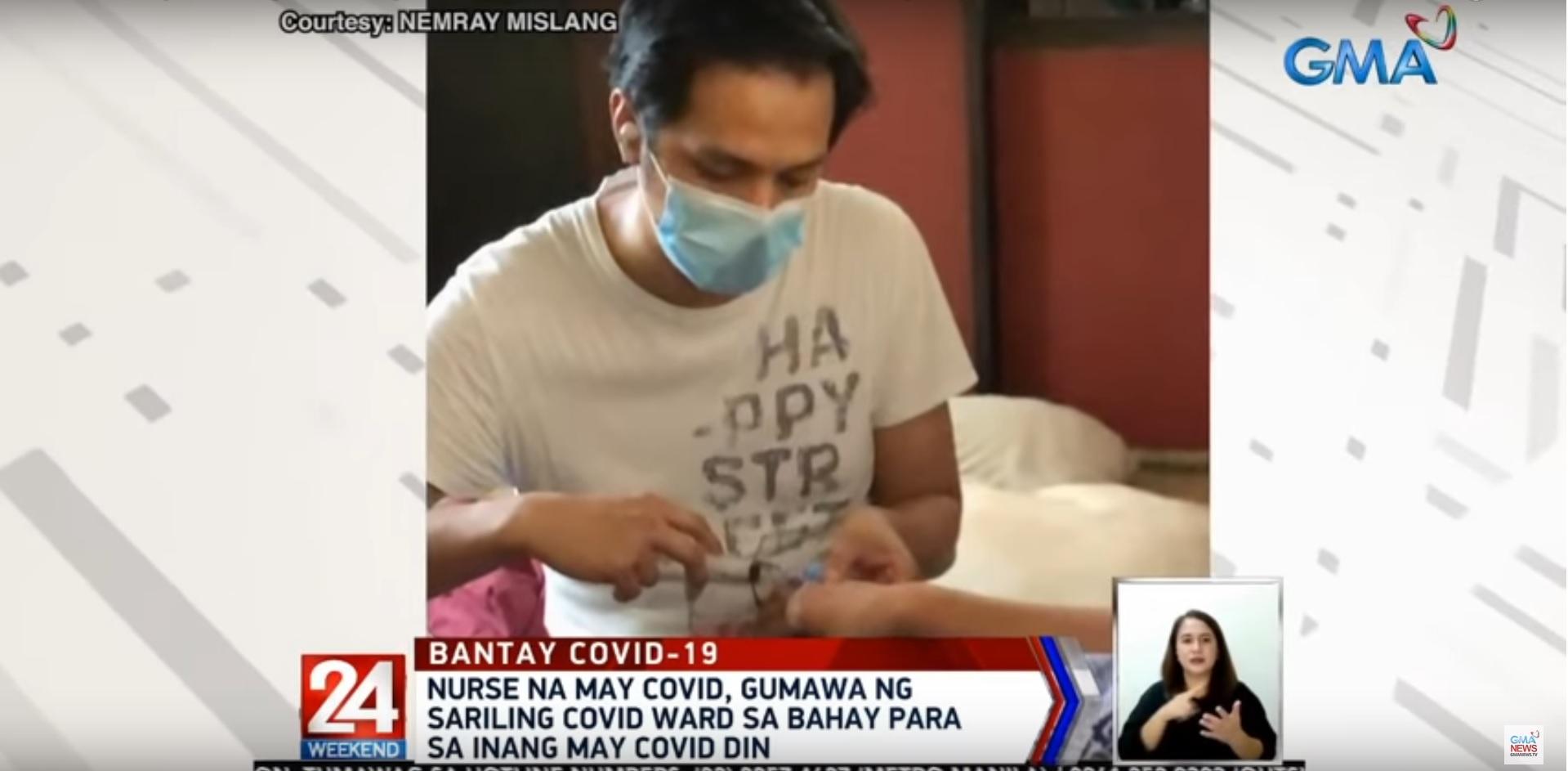 COVID-19 positive nurse builds ward at home for equally ill mom | GMA ...