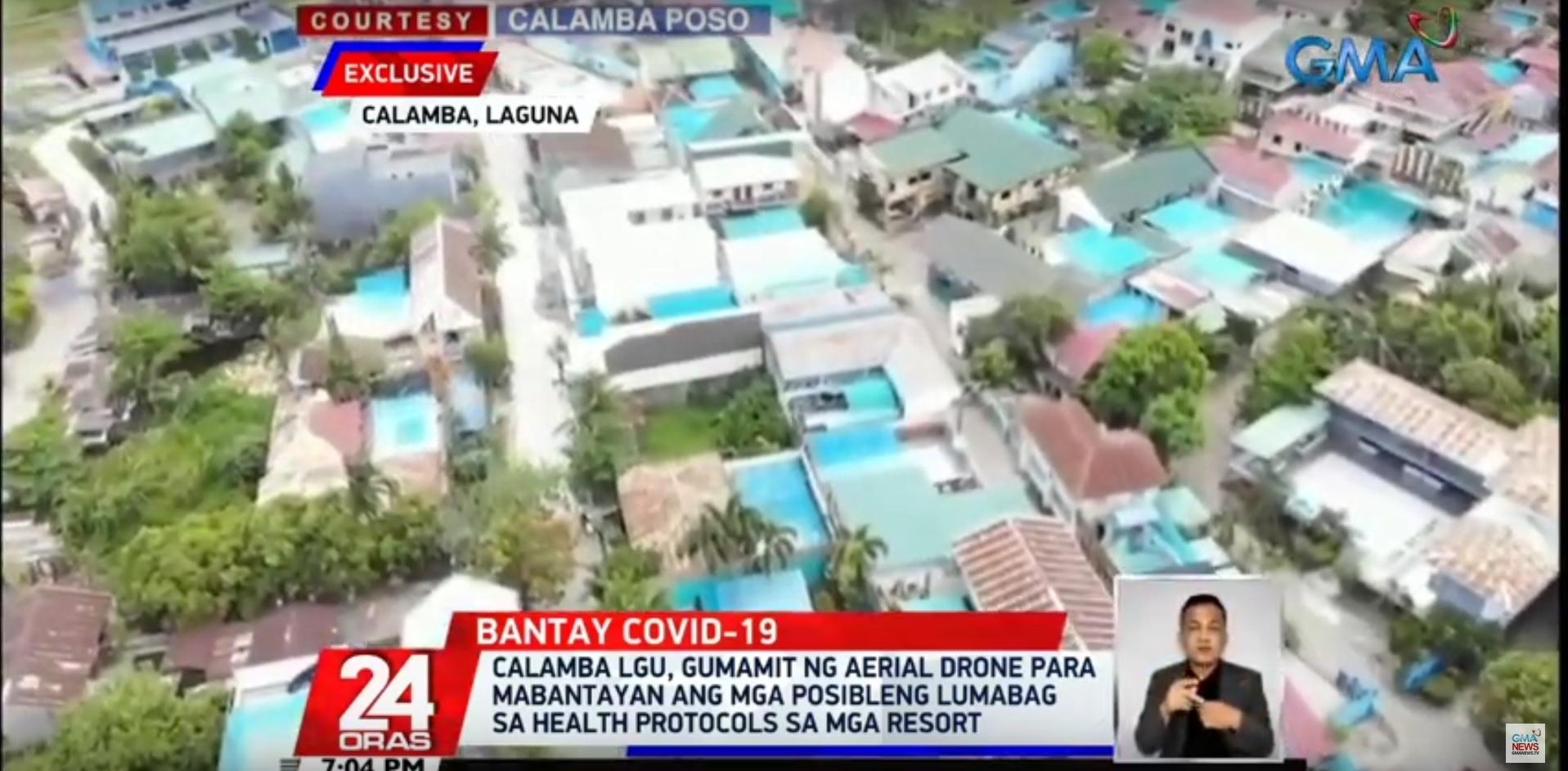 Calamba gov’t uses aerial drones vs health protocol violators | GMA ...