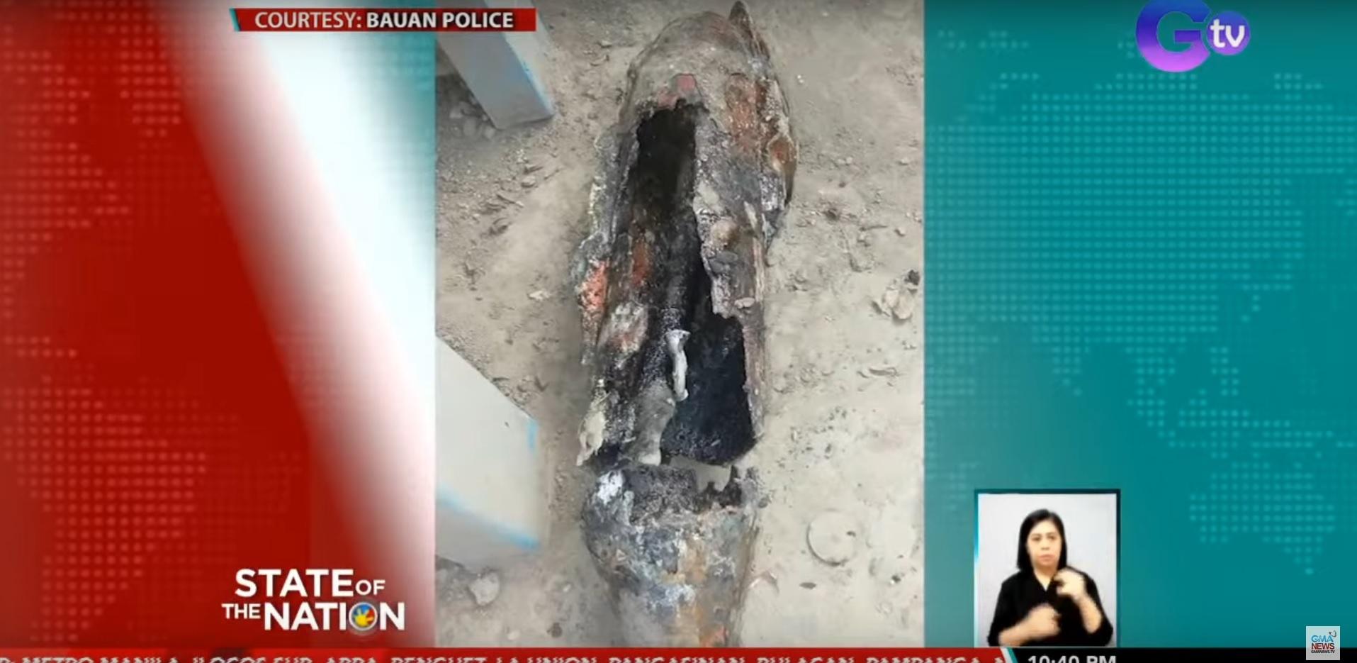 Old mortar bomb emits smoke in Batangas | GMA News Online