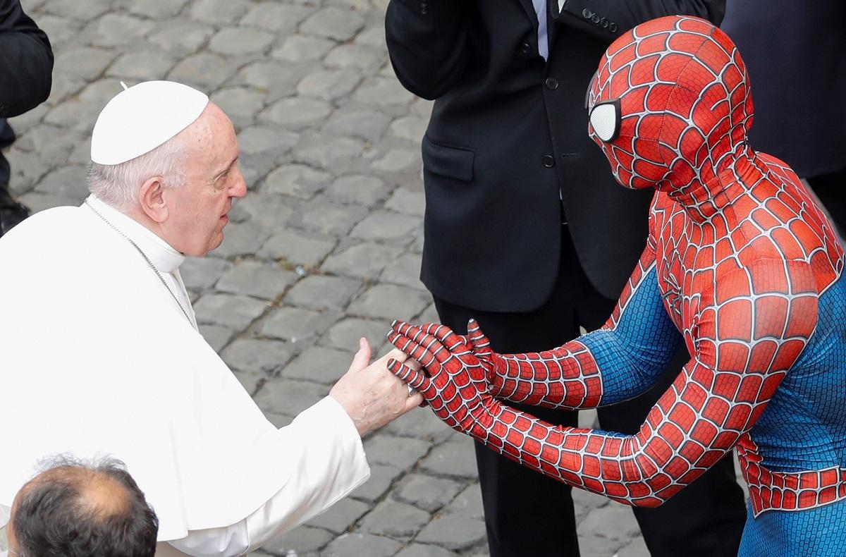 Far from home? Spider-Man drops in at the papal audience | GMA News Online