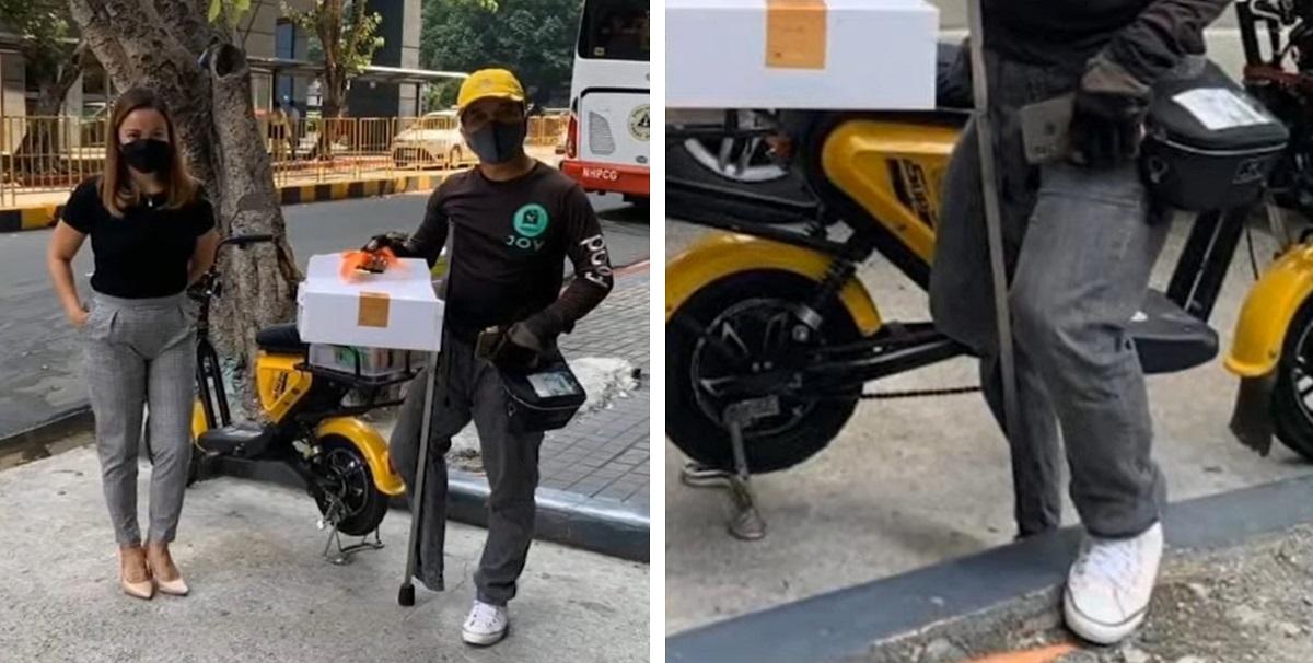 One-legged delivery rider who travels by bike inspires netizens | GMA ...