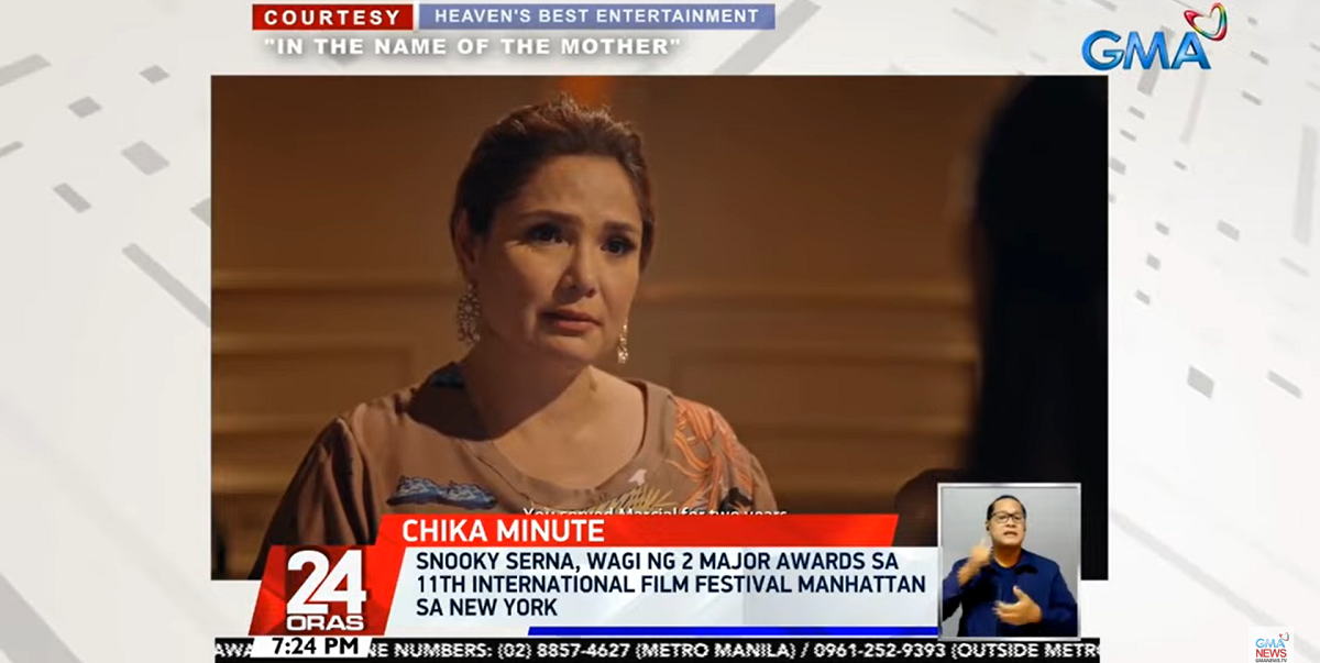 Snooky Serna wins 2 major awards at 11th International Film Festival ...