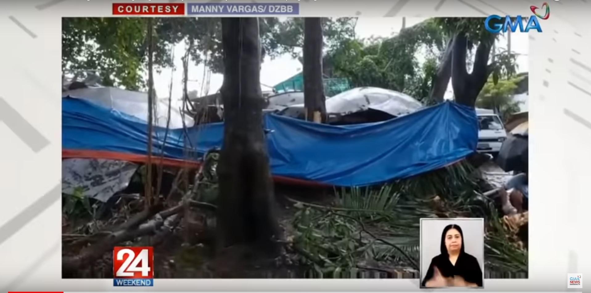2 injured after Caloocan water tank crashes to the ground, bursts open ...