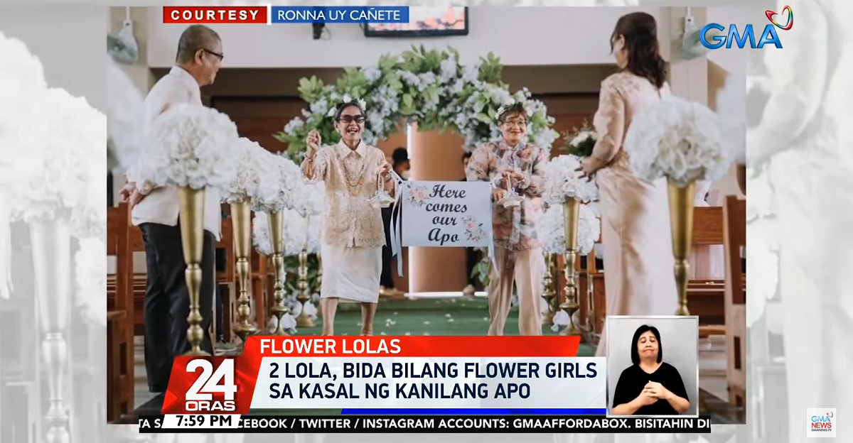 2 lolas serve as flower girls on granddaughter's wedding | GMA News Online
