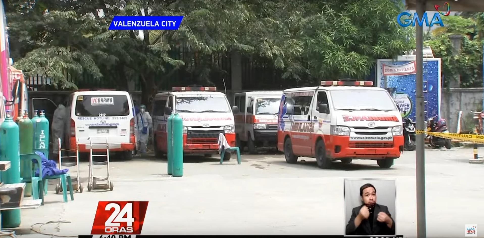 Ambulances used as COVID-19 rooms at Valenzuela hospital | GMA News Online