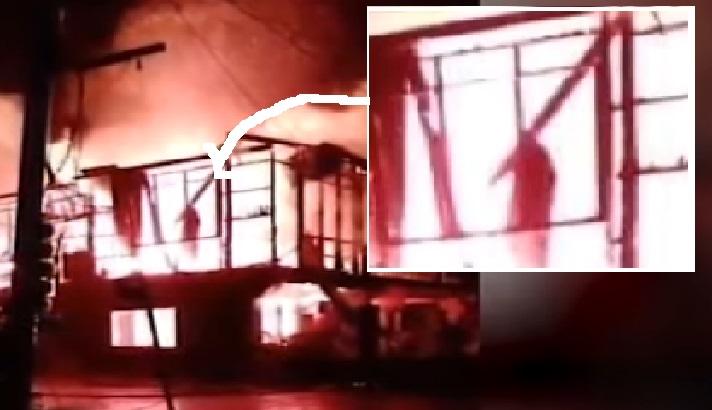 Larawan na tila hugis-tao sa nasusunog na bahay, naging palaisipan kung ...