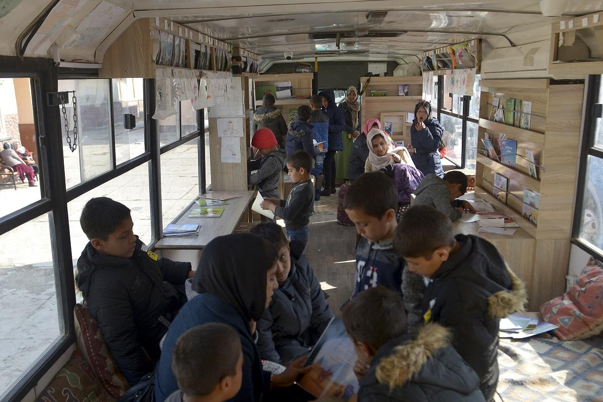 Mobile library restarts in Afghan capital, delighting children | GMA ...