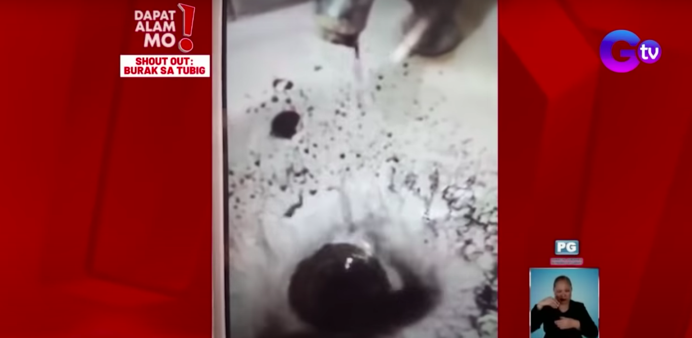 Burak, lumalabas sa gripo ng mga kabahayan sa subdivision sa Cavite ...