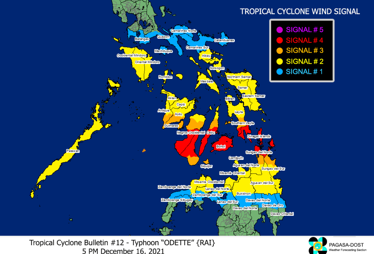 Odette packs 195 kph winds, Signal No. 4 up over 8 areas | GMA News Online