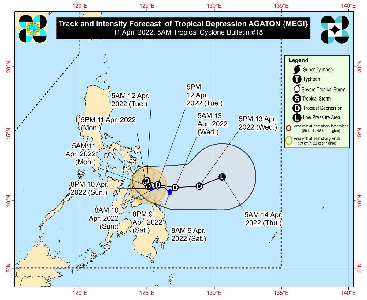 Agaton weakens into tropical depression but Signal No. 1 remains over ...
