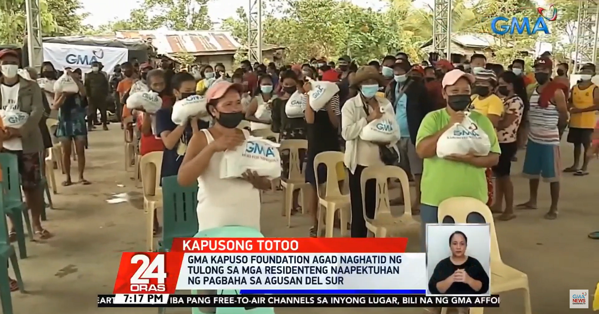 Agusan del Sur residents affected by flood receive aid from GMA Kapuso Foundation | GMA News Online
