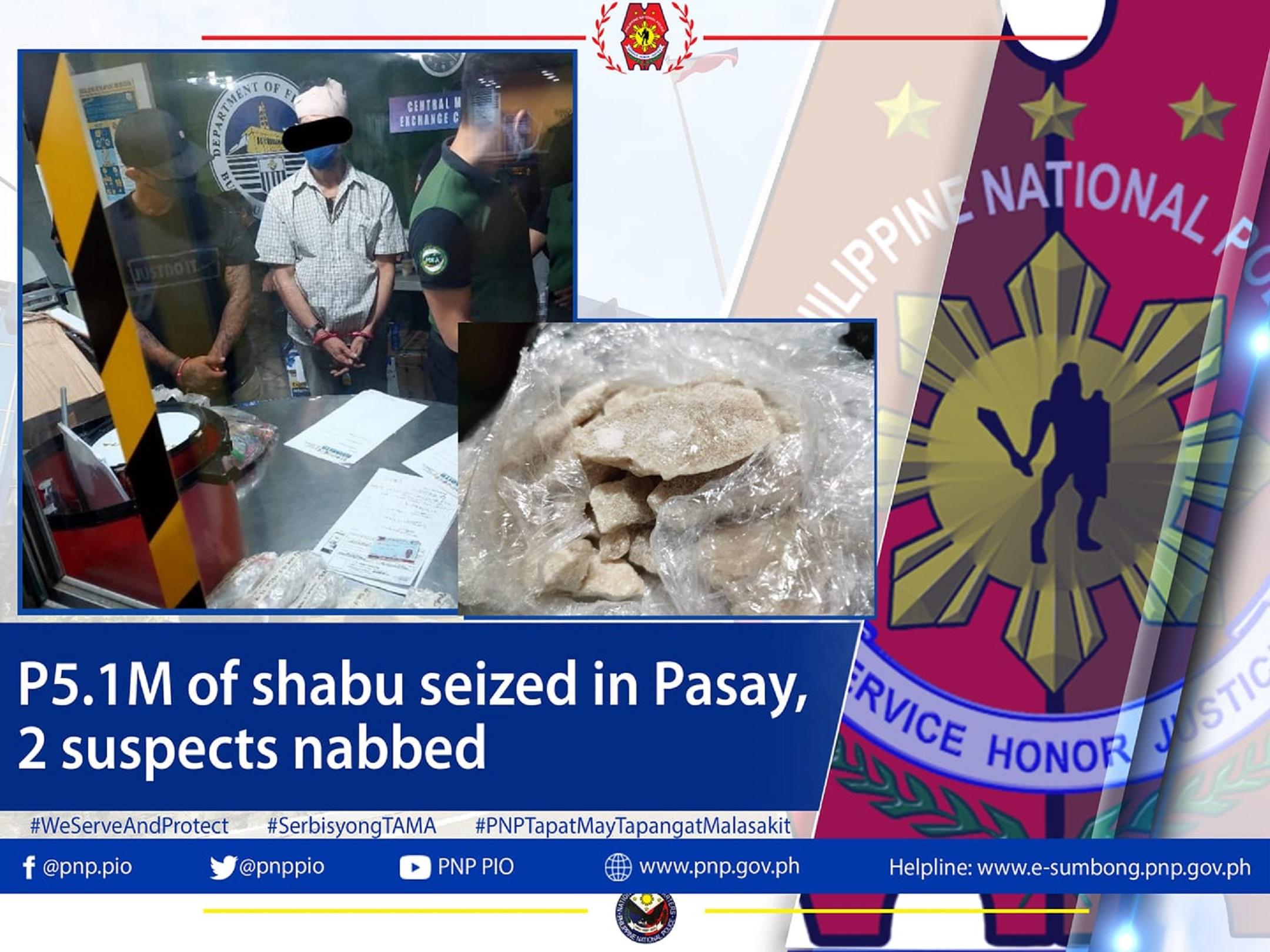 P5.1 million worth of shabu seized in Pasay City Central Mail Exchange ...