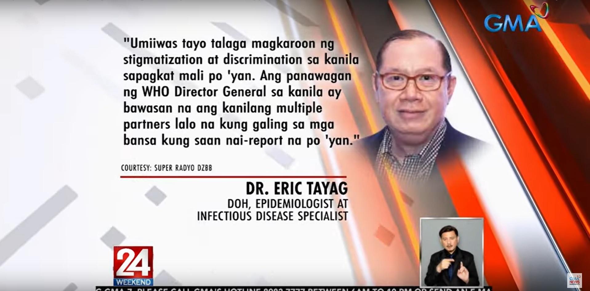 DOH’s Tayag: Wrong to discriminate against those infected with ...
