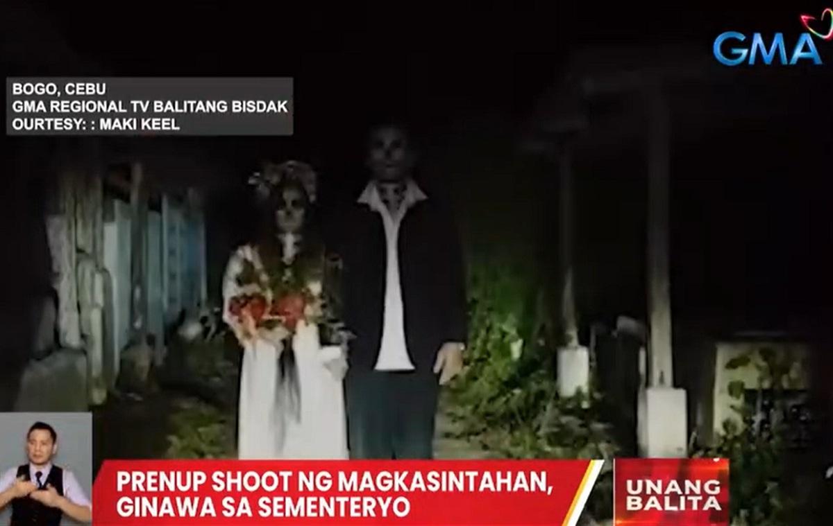 Prenup shoot ng magkasintahan, ginawa sa sementeryo | Balitambayan