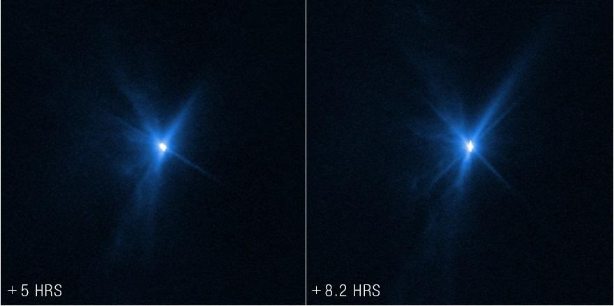 First images of asteroid strike from Webb, Hubble telescopes | GMA News ...
