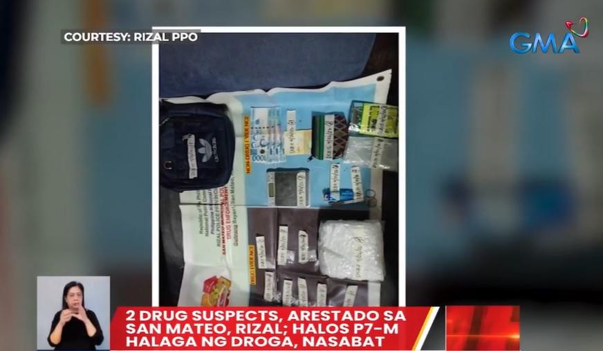 2 drug suspek, inaresto sa San Mateo, Rizal; halos P7M hininihalang ...
