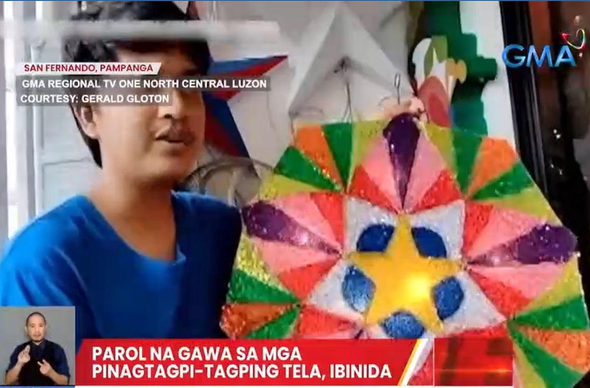 Parol na gawa sa mga pinagtagpi-tagping tela, ibinida | Balitambayan