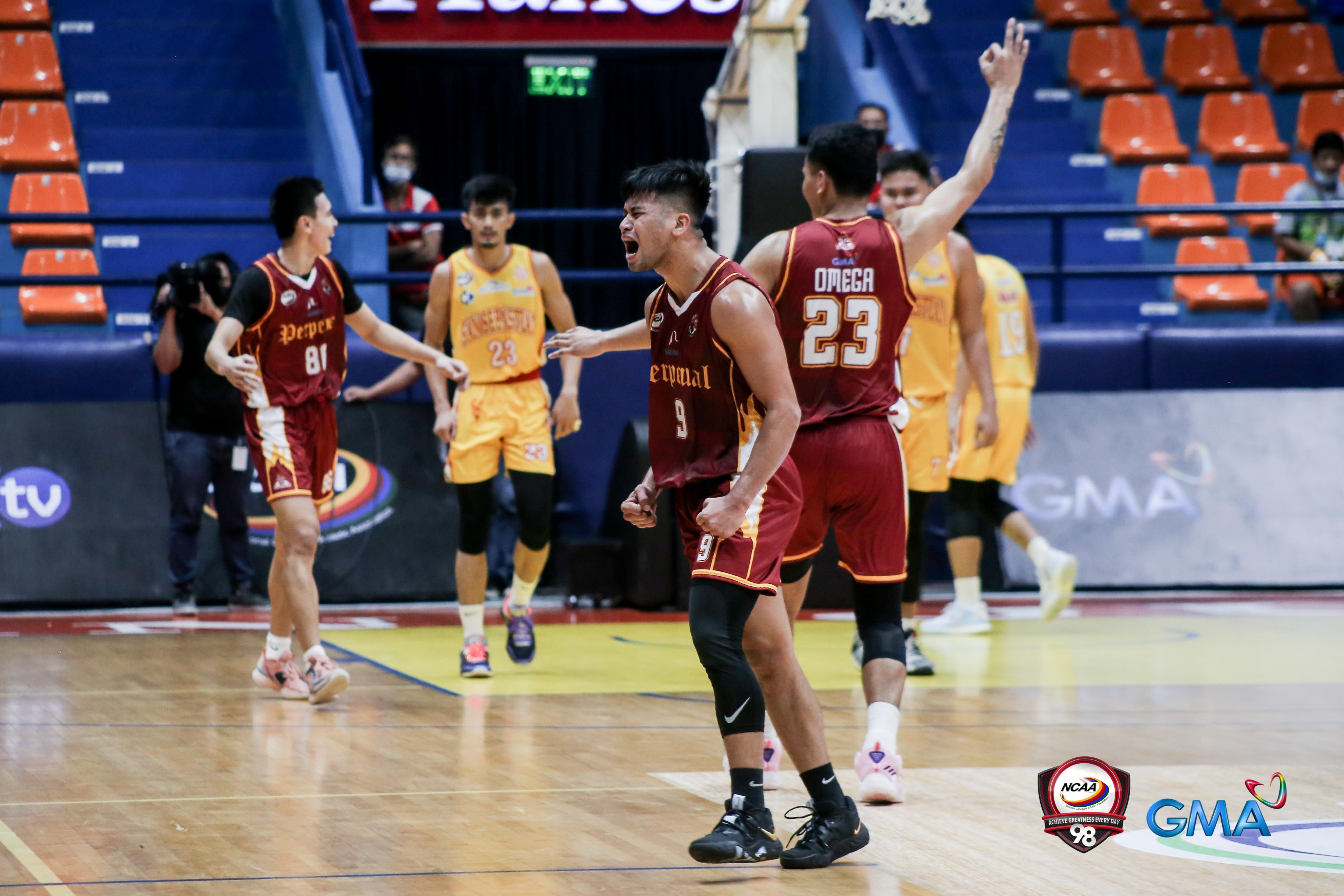 Jielo Razon catches fire late, tows Perpetual past San Sebastian | NCAA ...