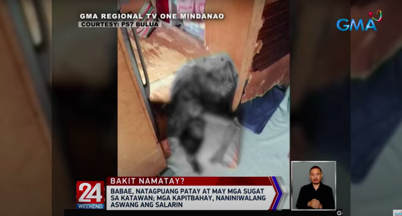 Babae, natagpuang patay at may mga sugat ang ulo; mga kapitbahay, naniniwalang aswang ang suspek ...