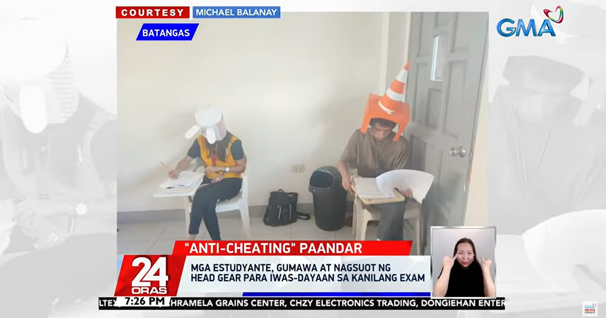 Students in Batangas create hilarious anti-cheating headgear for exams ...