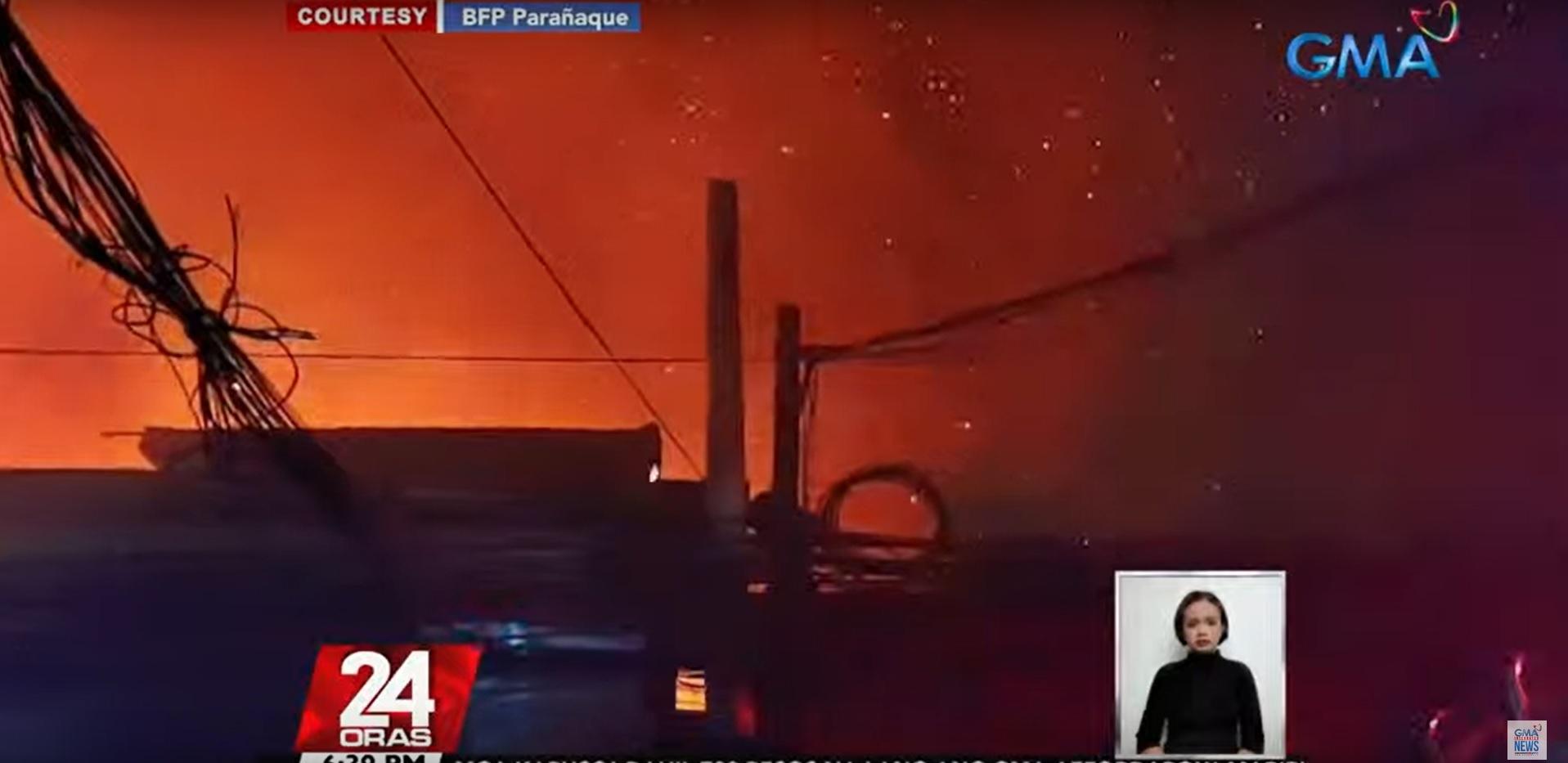 LPG tank explosion injures firefighter in Parañaque City fire | GMA ...