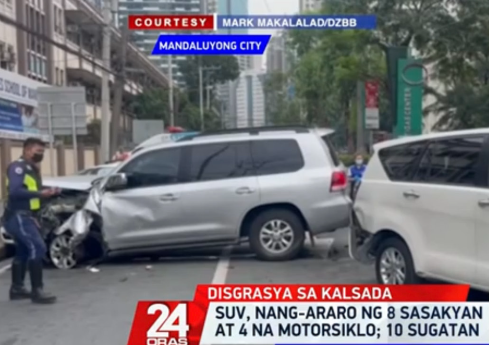 10 hurt as SUV hits several vehicles in Mandaluyong | GMA News Online