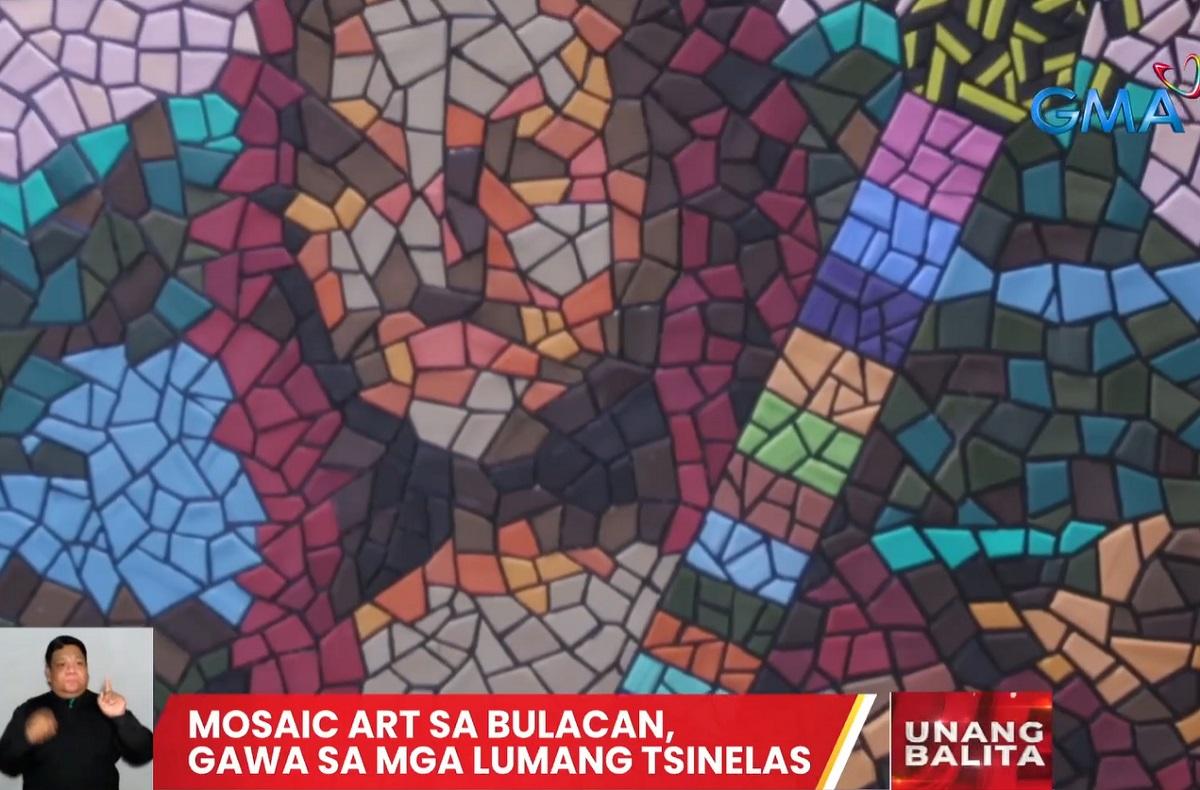 Junk artist, gumagawa ng mosaic art gamit ang mga lumang tsinelas mula ...