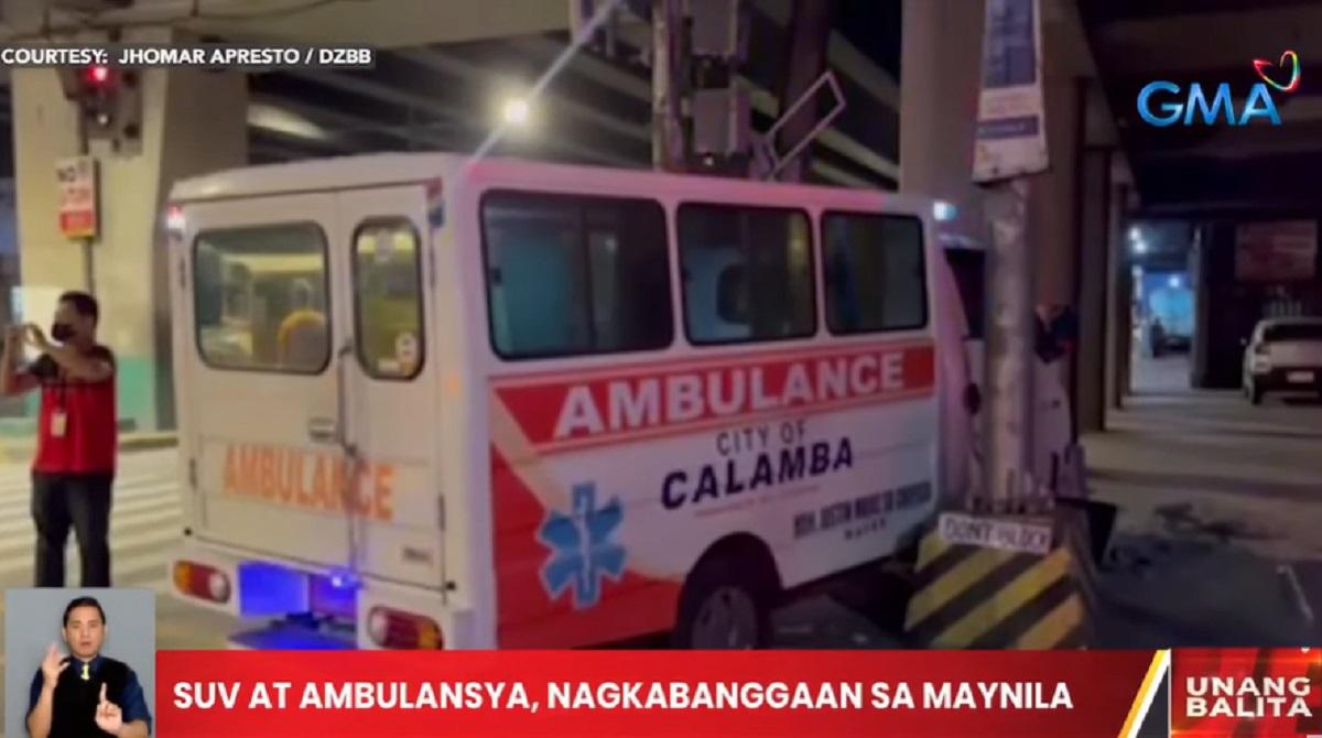Ambulansya at SUV, nagkabanggaan sa Maynila | Balitambayan
