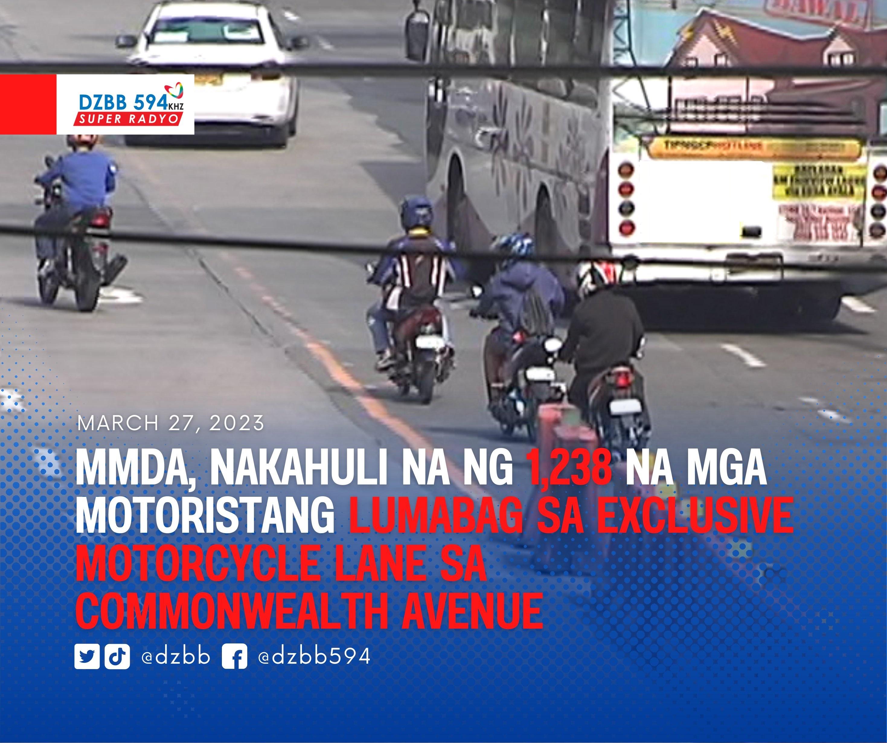 MMDA flags down 1,238 motorists on first day of exclusive QC motorbike ... MMDA flags down 1,238 motorists on first day of exclusive QC motorbike ...