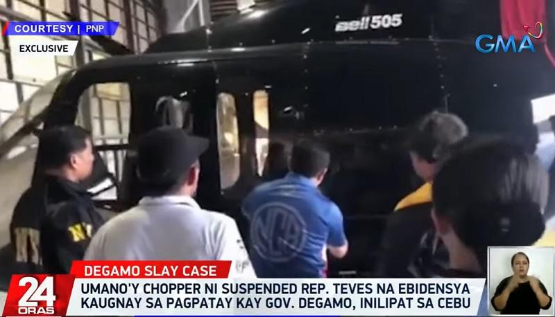 Arnie Teves' helicopter, alleged evidence in Degamo slay case, flown to Cebu | GMA News Online