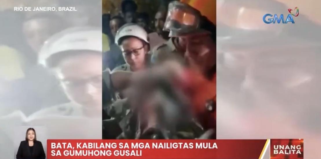 Bata, kabilang sa mga nasagip sa gumuhong gusali sa Brazil | Balitambayan Bata, kabilang sa mga nasagip sa gumuhong gusali sa Brazil | Balitambayan