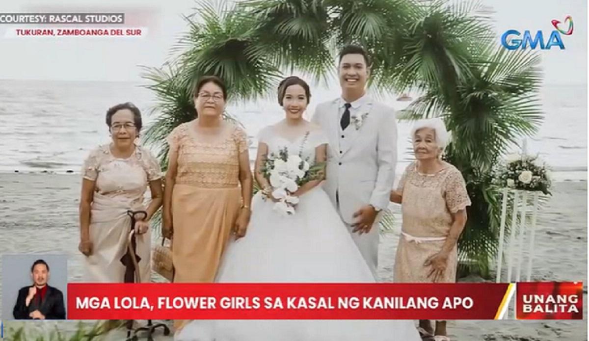 Mga lola, flower girls sa kasal ng kanilang apo sa Zamboanga del Sur ...