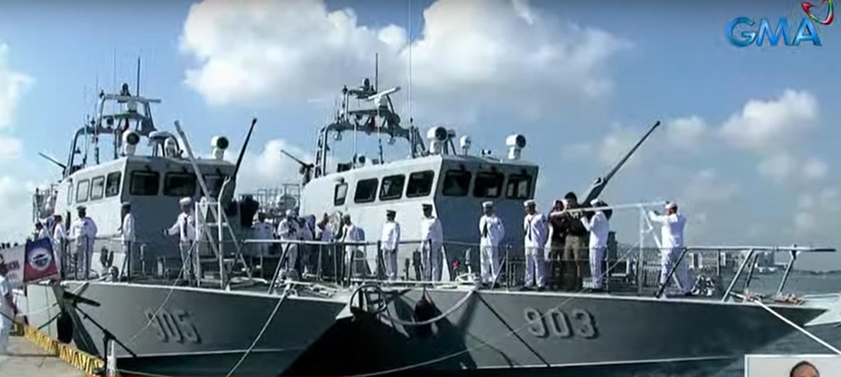 Philippine Navy christens two new gunboats, inaugurates shipyard | GMA ...