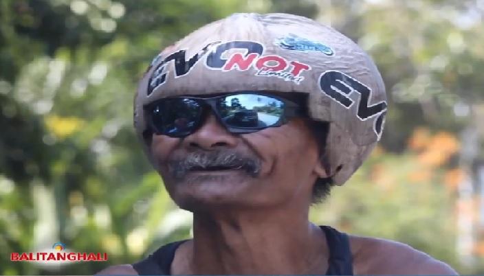 Bunot ng niyog, ginawang helmet ng tindero ng popsicle at ice drop sa ...