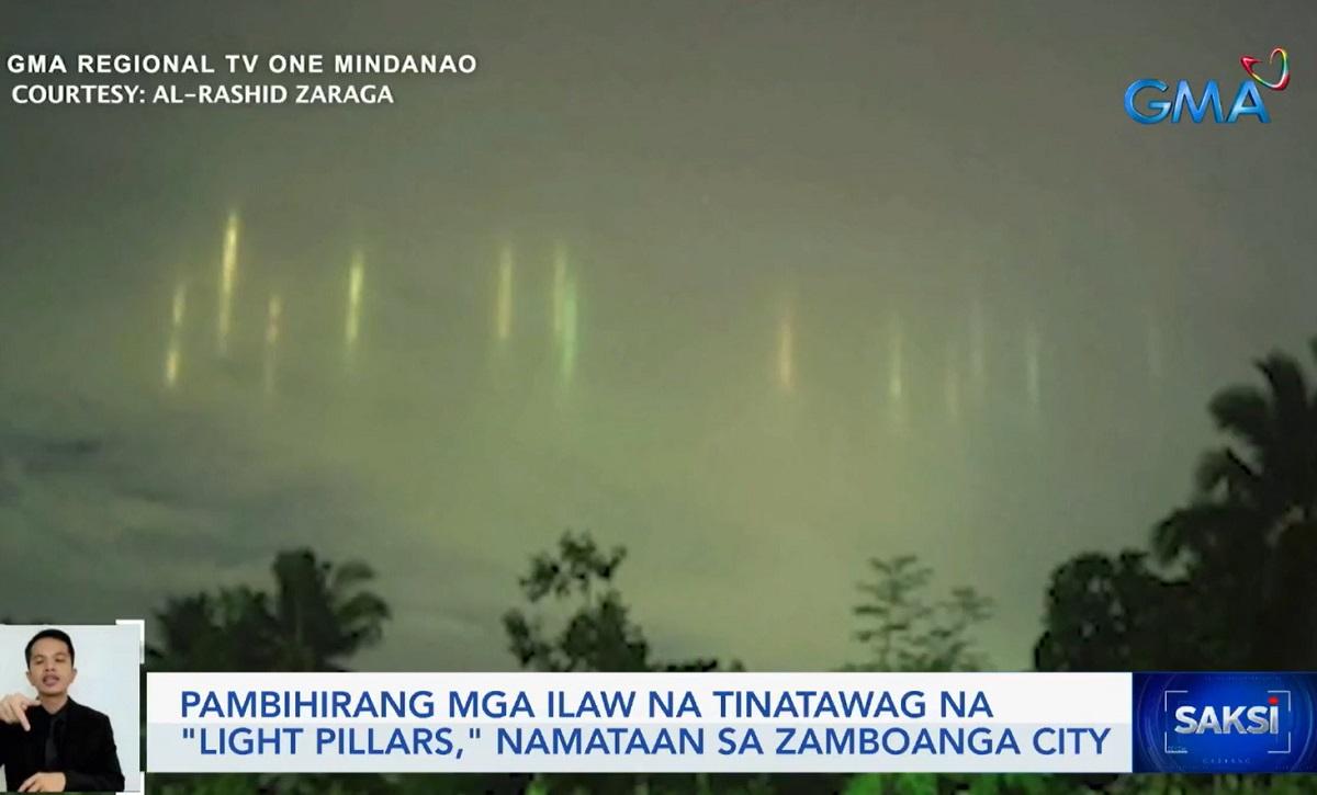 Liwanag na tila UFO, mga berdeng ilaw, nakita sa kalangitan sa mga ...