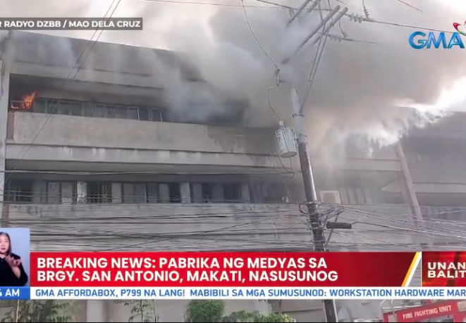 Fire hits industrial building in Makati City | GMA News Online