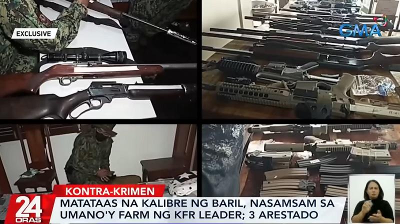 Cops seized 10 high-caliber firearms, arrested 3 in Laguna farm raid | GMA News Online