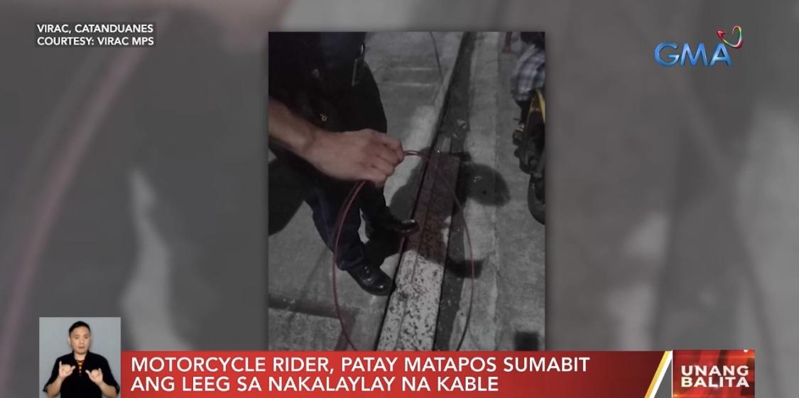 Rider, patay nang sumabit ang leeg sa nakalaylay na kable sa ...