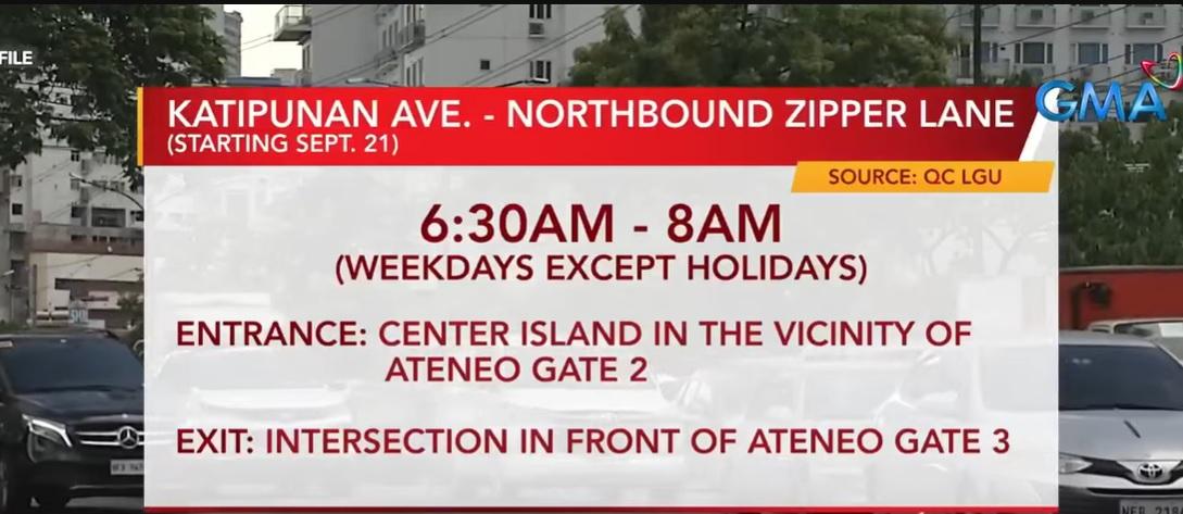 Katipunan Avenue northbound zipper lane to be opened Sept. 21 for 2 ...
