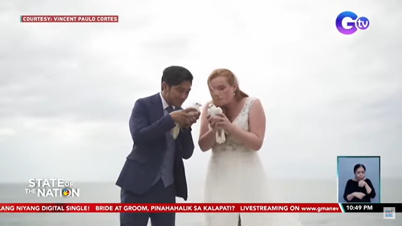 Newlyweds, muntik mahalikan ang mga kalapati dahil sa ‘kiss the dove ...