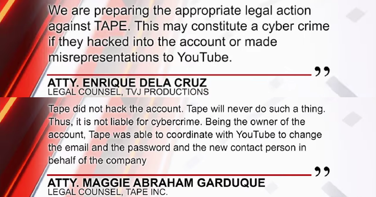 'Eat Bulaga' YouTube channel 'nabawi' ng TAPE; TVJ, nagsasampa ng ...