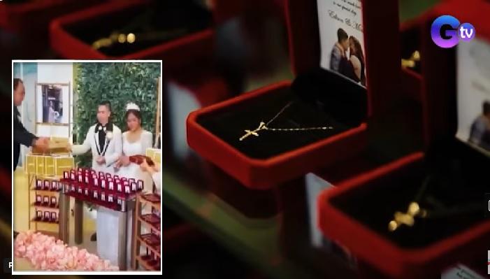 Bagong kasal, gintong alahas ang souvenir sa kanilang mga bisita | Balitambayan