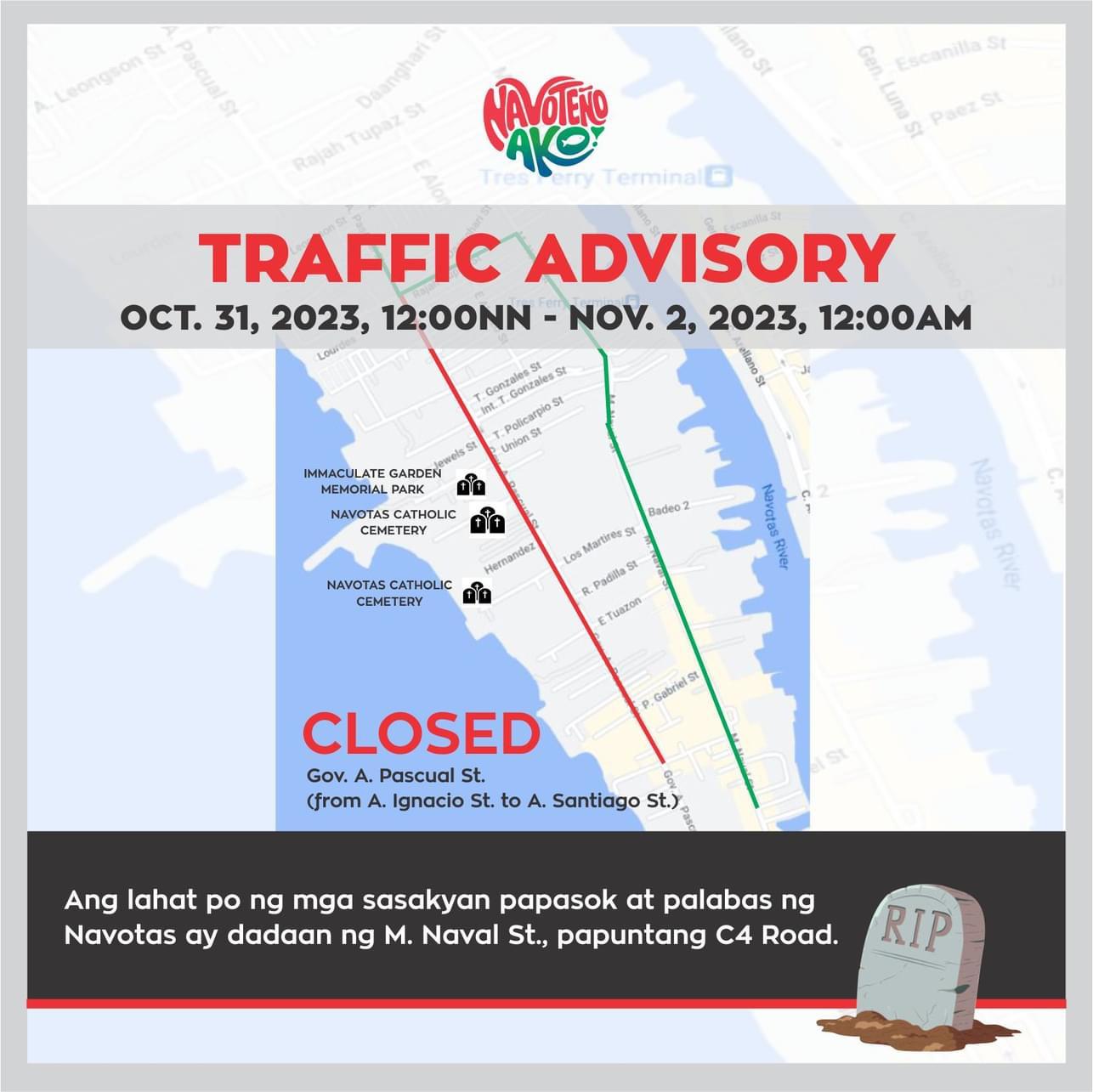 Navotas road closure, traffic rerouting scheme for Undas 2023 | GMA ...