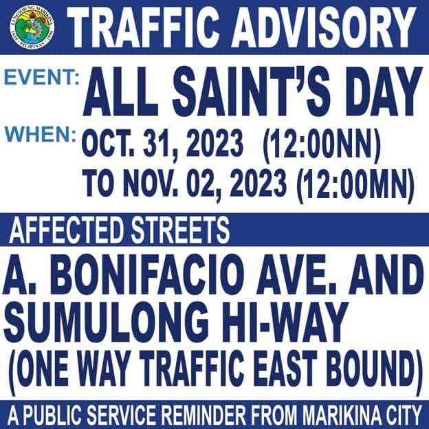 Marikina traffic rerouting, advisory for Undas 2023 | GMA News Online