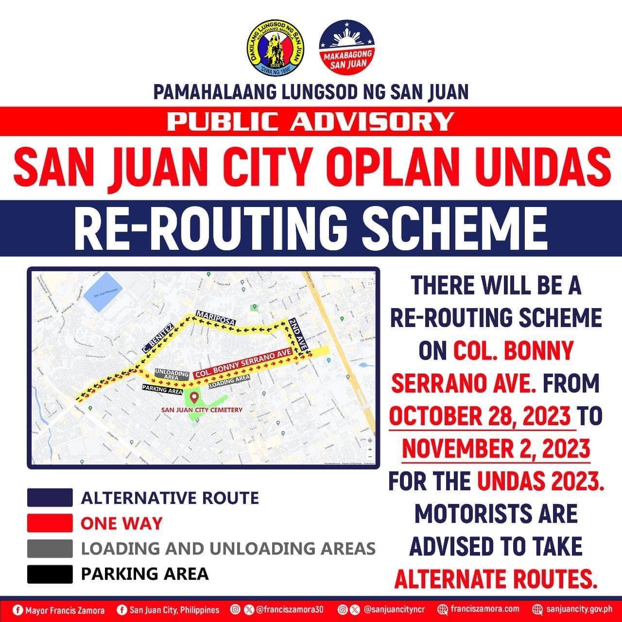 San Juan Traffic Rerouting Scheme Advisory For Undas 2023 Gma News Online 
