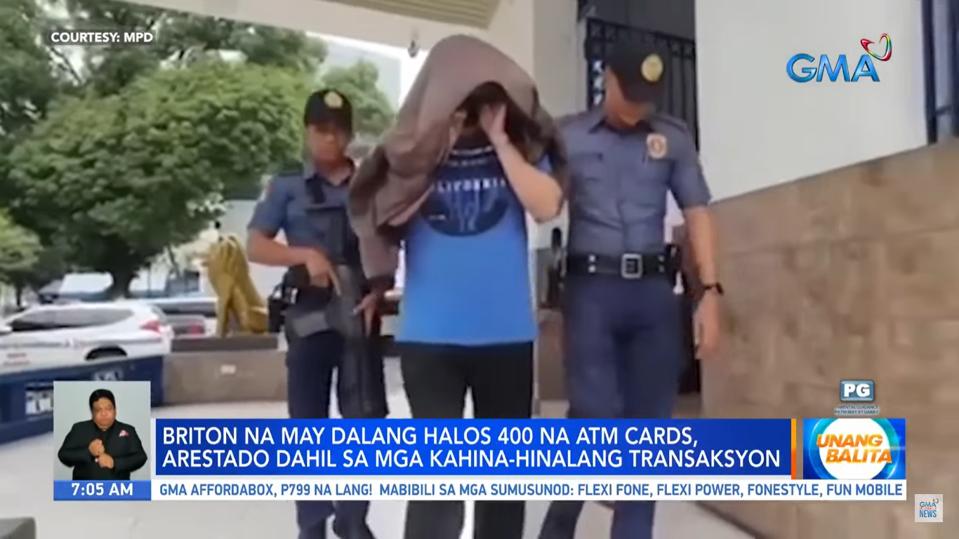 Briton, huli dahil sa mga kahina-hinalang transaksiyon sa bangko; nakuhaan pa ng halos 400 ATM ...
