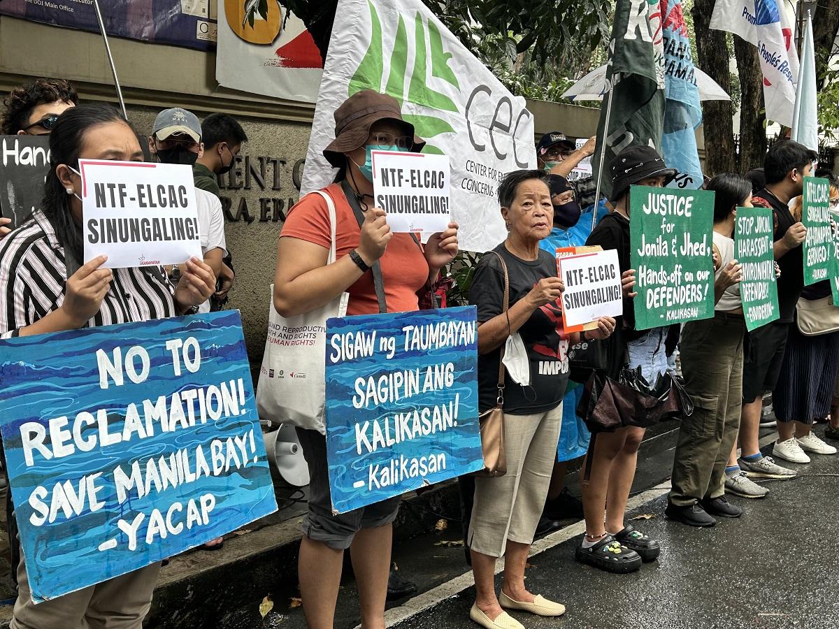 Environmentalists protest complaints filed vs. Jhed Tamano, Jonila ...