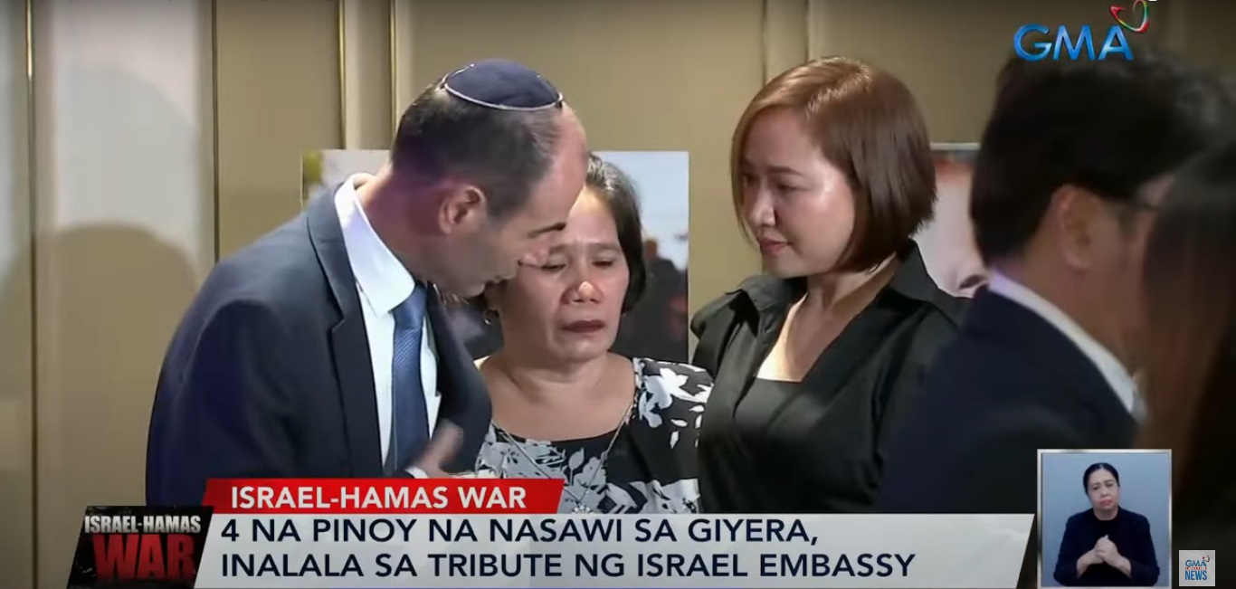 Loved ones remember OFWs who died in Israel at embassy tribute | GMA ...